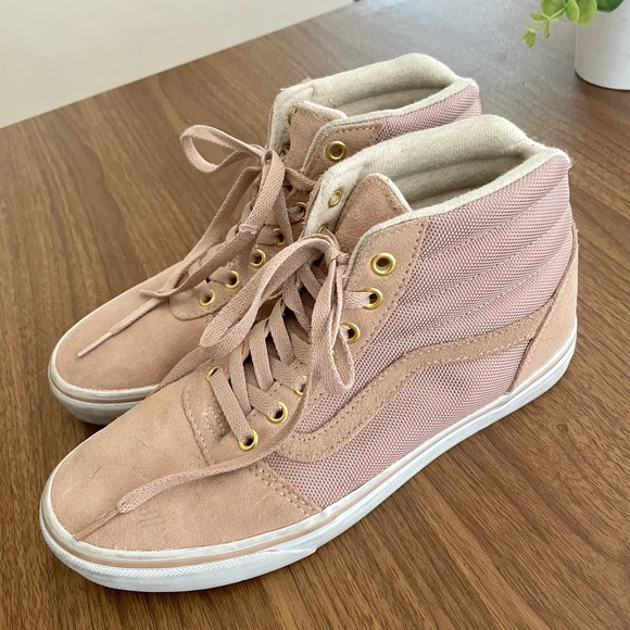 Vans | Shoes | Vans Rose Pink And Gold High Tops | Poshmark